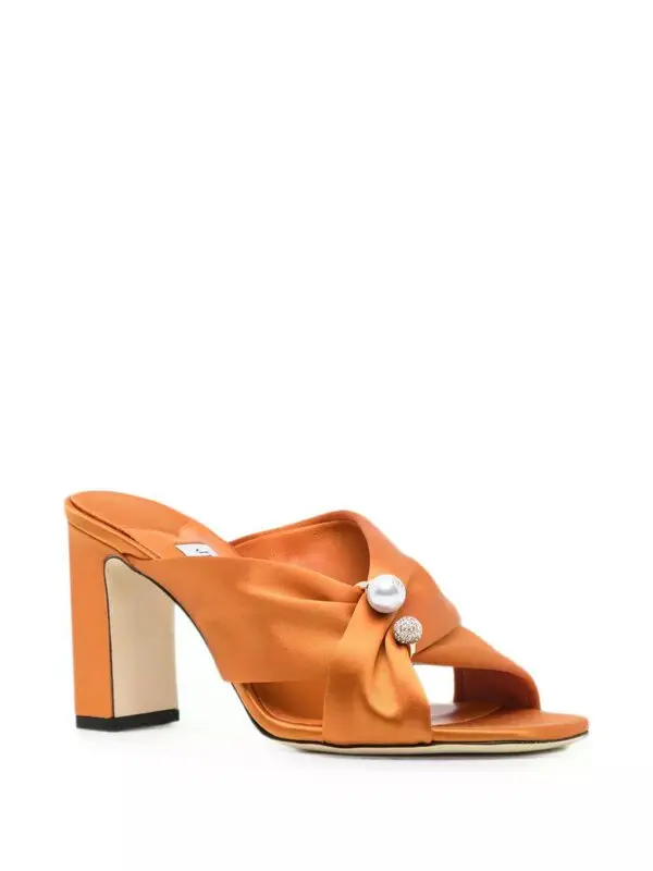 JIMMY CHOO Pearl-embellished Peep-toe Sandals