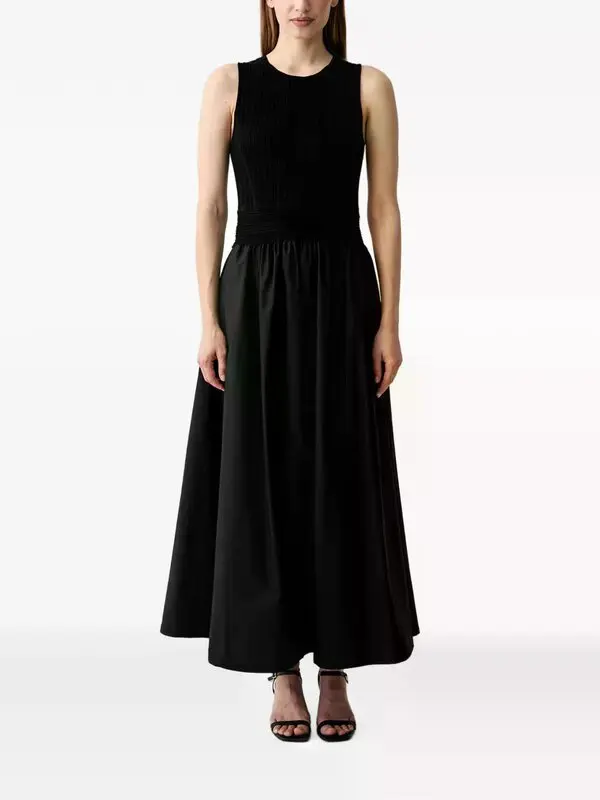 PEDRO DEL HIERRO Ribbed-knit Smocked Midi Dress - Black