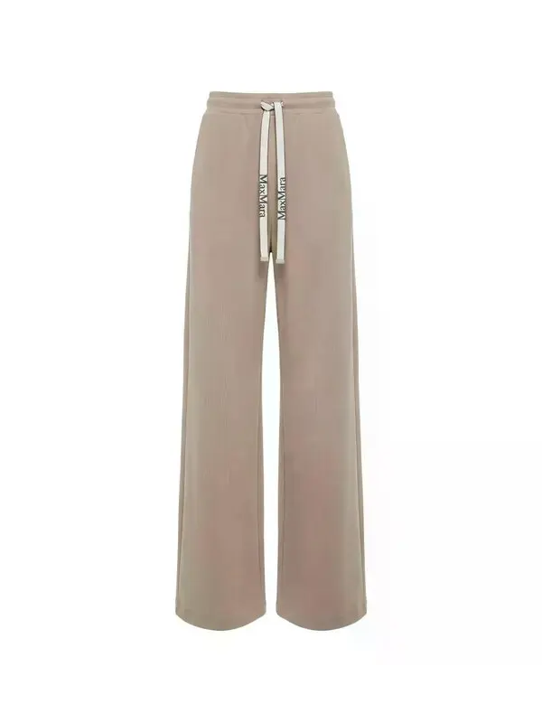 Max Mara Logo-drawstring Wide-leg Track Pants - Neutrals