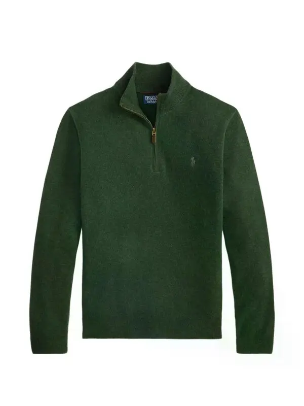 Polo Ralph Lauren Pony-embroidered Quarter-zip Sweater - Green