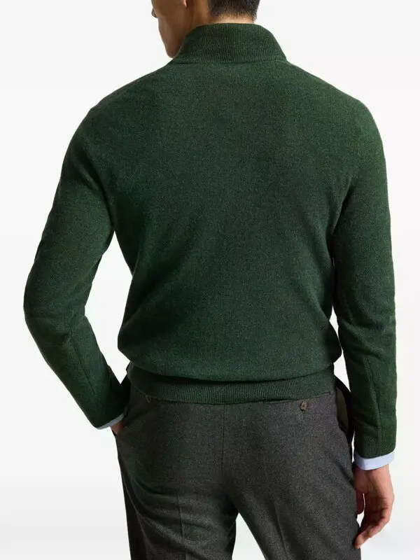Polo Ralph Lauren Quarter-zip Sweater With Embroidered Pony - Green