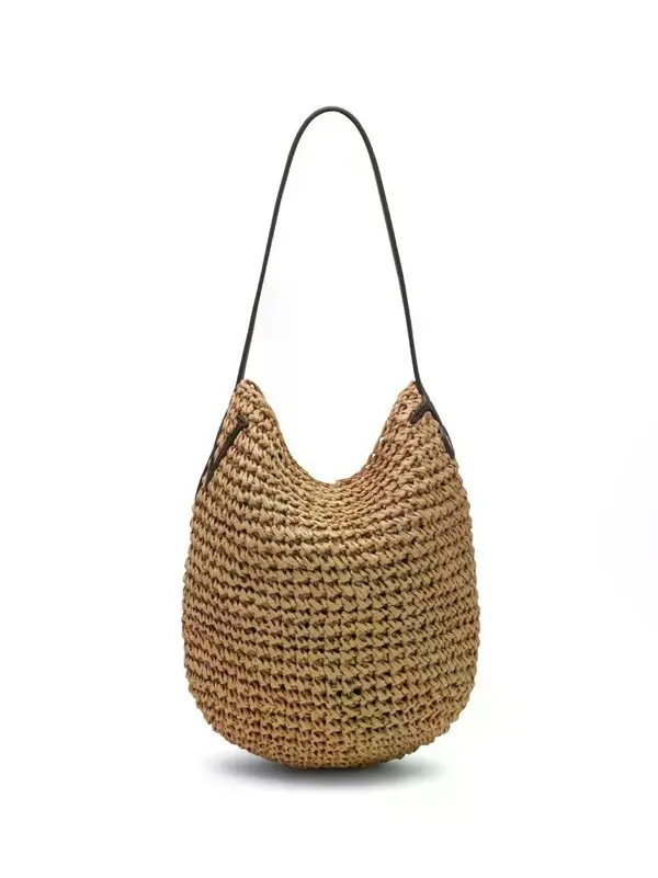 JW Anderson Small Bulb Bag In Woven Raffia - Neutrals