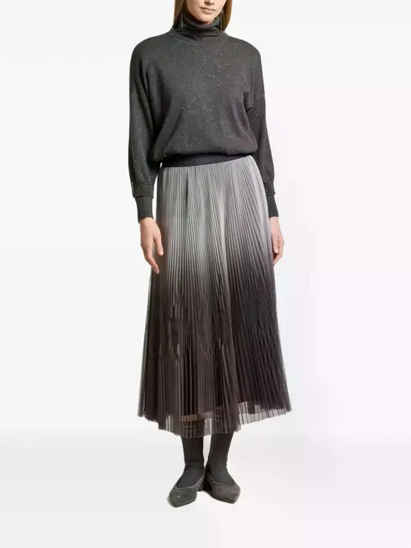 Peserico Flecked-knit Panelled Sweater