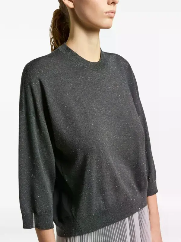 Peserico Flecked-knit Panelled Sweater