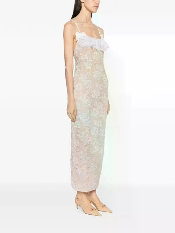 Alessandra Rich Sequin-embroidered Lace Maxi Dress - Neutrals