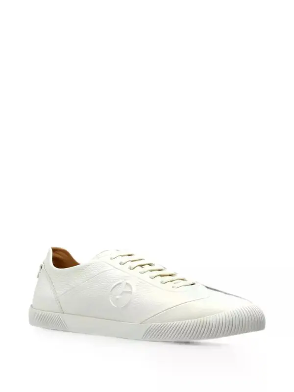 Giorgio Armani Embossed-logo Leather Sneakers