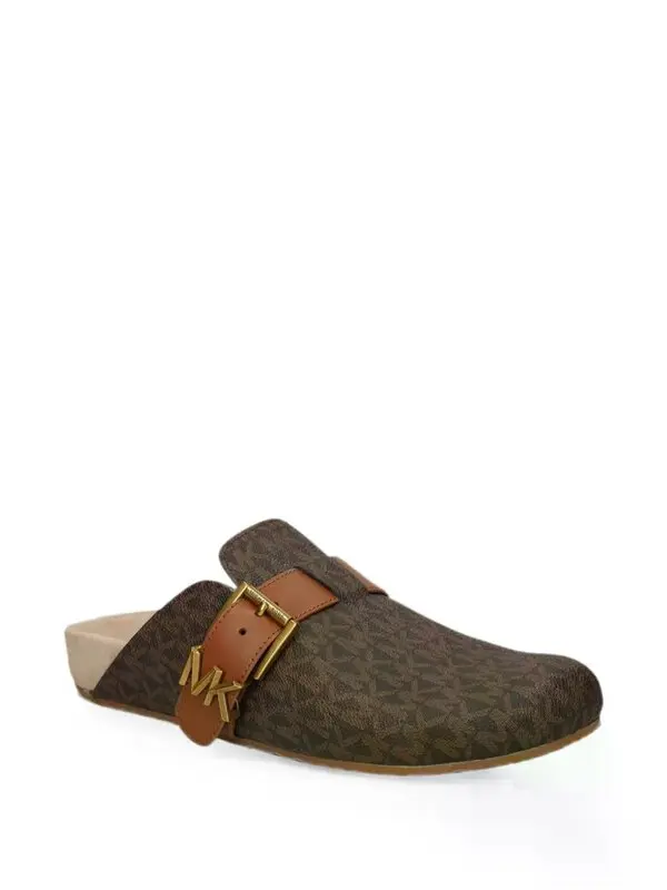 Michael Kors Monogram-pattern Buckle-fastening Mules