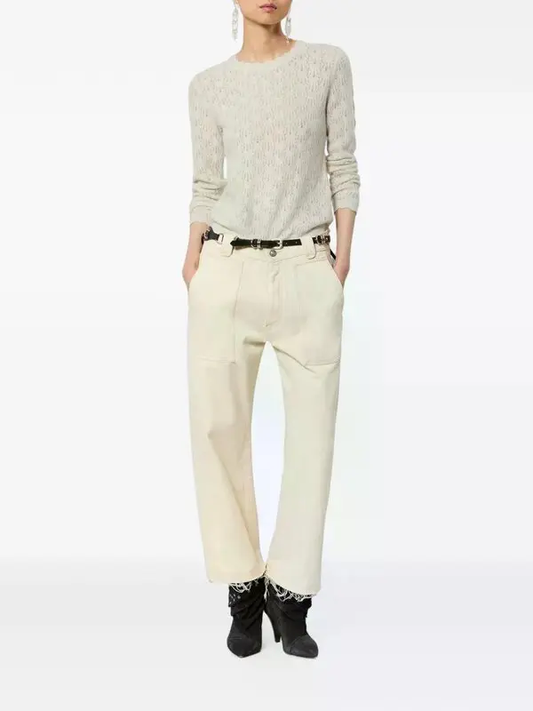 MARANT ETOILE Obeline Openwork Knit Sweater - White