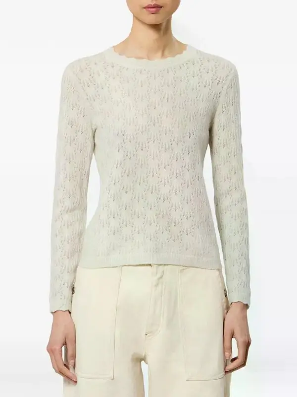 MARANT ETOILE Obeline Openwork Knit Sweater - White