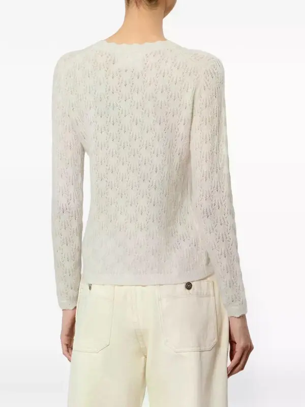 MARANT ETOILE Obeline Openwork Knit Sweater - White