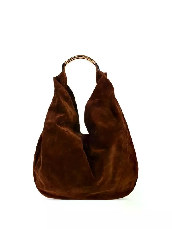 Moschino Large Handle Me Suede Shoulder Bag