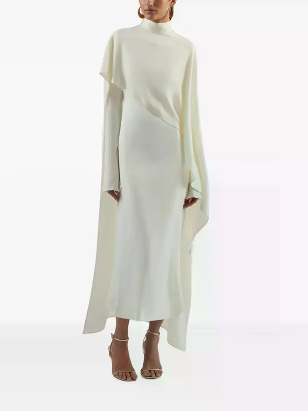 TALLER MARMO Carrington Cape-panel Midi Dress - Neutrals
