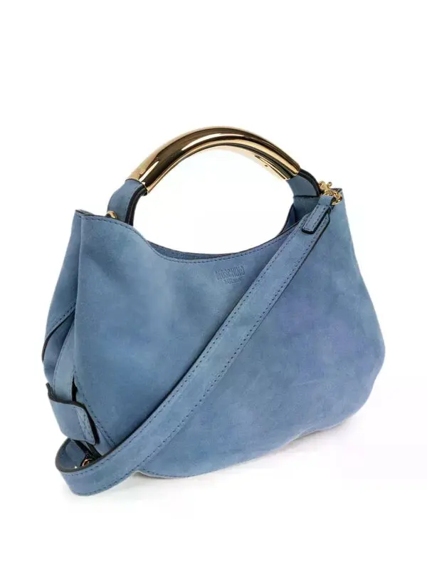 Moschino Logo-plaque Suede Tote Bag