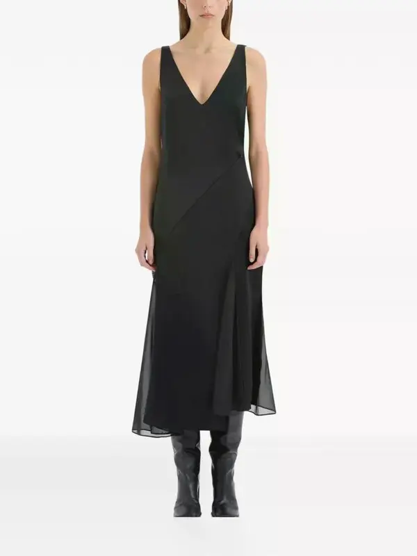 SIR. Ingrid V-neck Midi Dress - Black