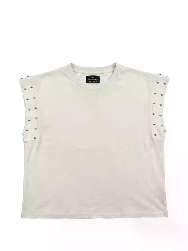 HTC LOS ANGELES Studded Sleeveless T-shirt - Neutrals