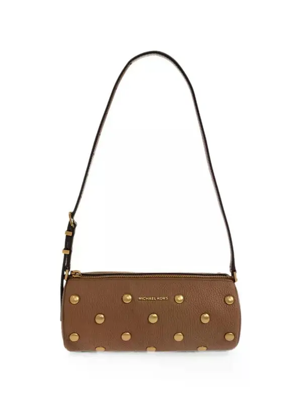 Michael Kors Mini Izzy Stud-embellished Leather Shoulder Bag - Brown
