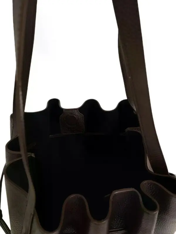 Yuzefi Scallop Leather Tote Bag - Brown