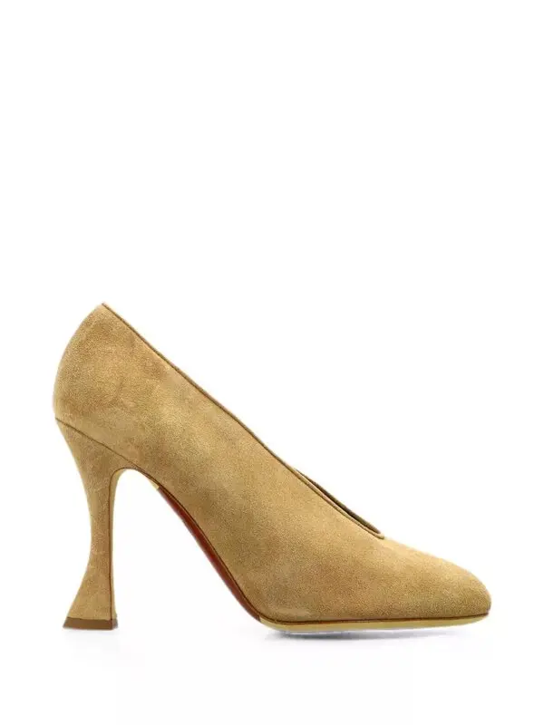 Moschino Suede V-cut Pumps - Neutrals
