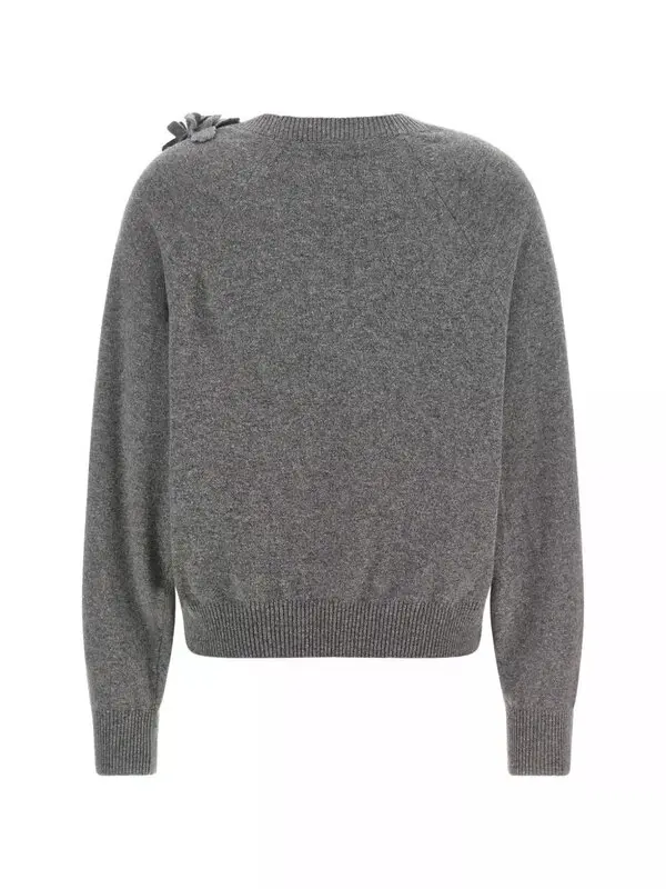Alberta Ferretti Flower-embroidered Wool Sweater
