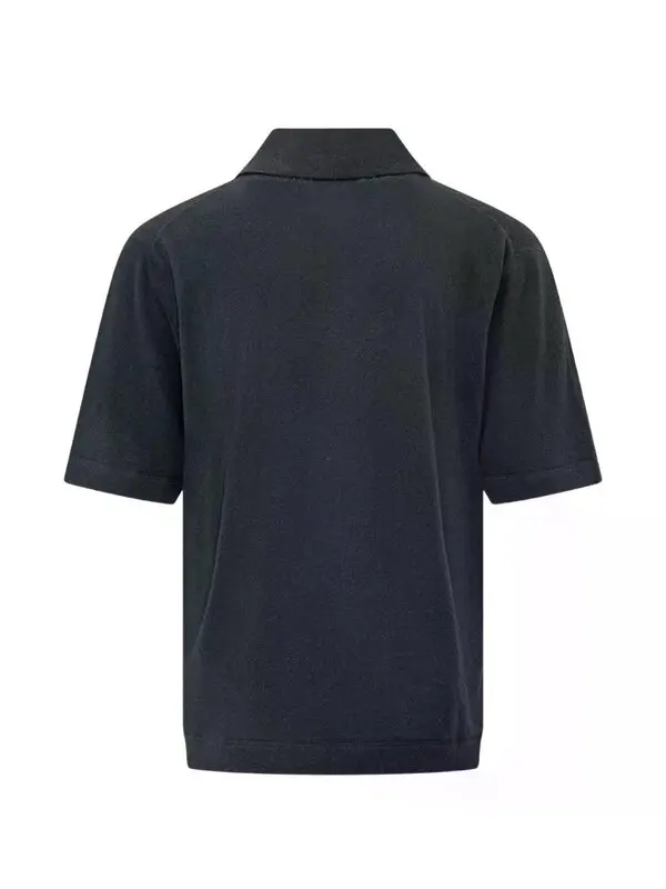 HOSIO Terry-cloth Short-sleeved Polo Shirt - Blue