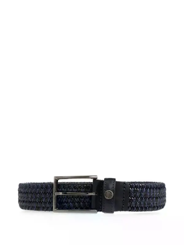 Paul & Shark Braided Leather Belt - Black