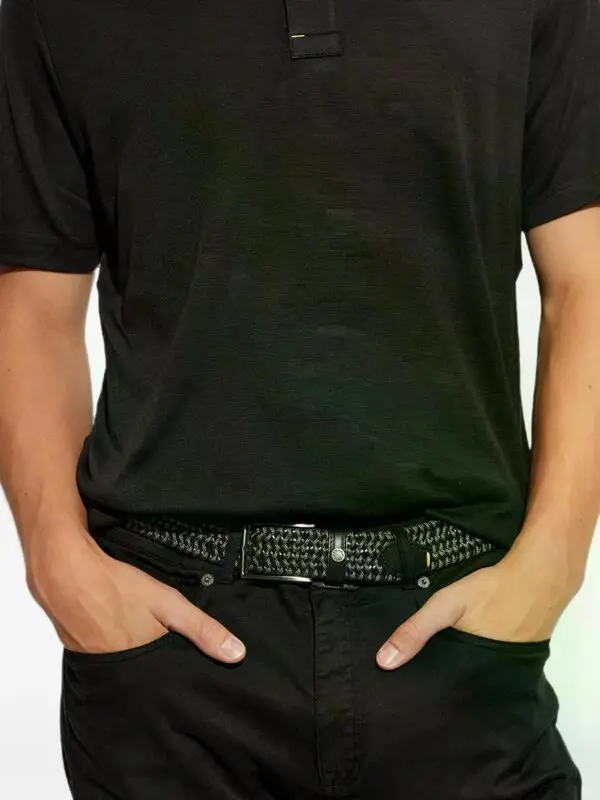 Paul & Shark Braided Leather-trim Belt