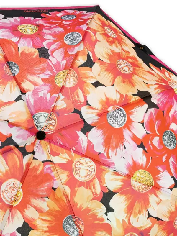Moschino Floral-motif Folding Umbrella - Black