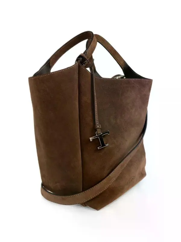 TOD'S T Timeless Suede Tote Bag