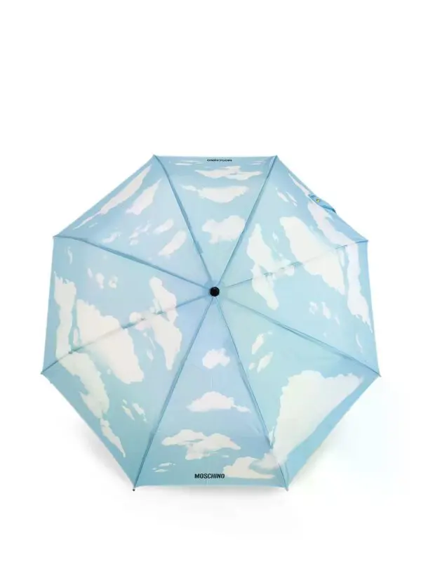 Moschino Cloud-print Folding Umbrella - Blue