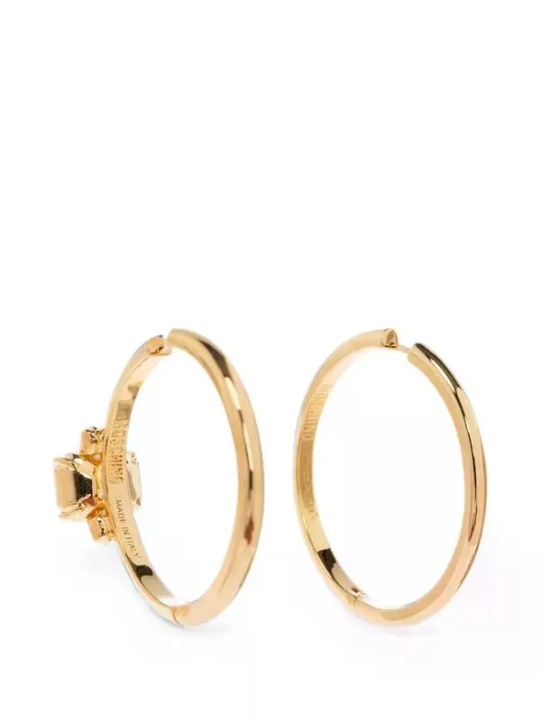 Moschino Crystal-embellished Hoop Earrings - Gold