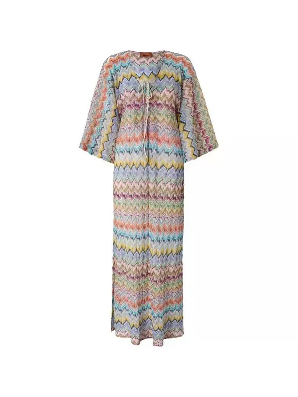 Missoni Long Lamé Cover-up Caftan - Neutrals