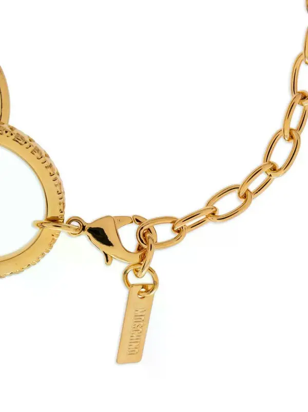 Moschino Embellished Ring Detail Bracelet - Gold