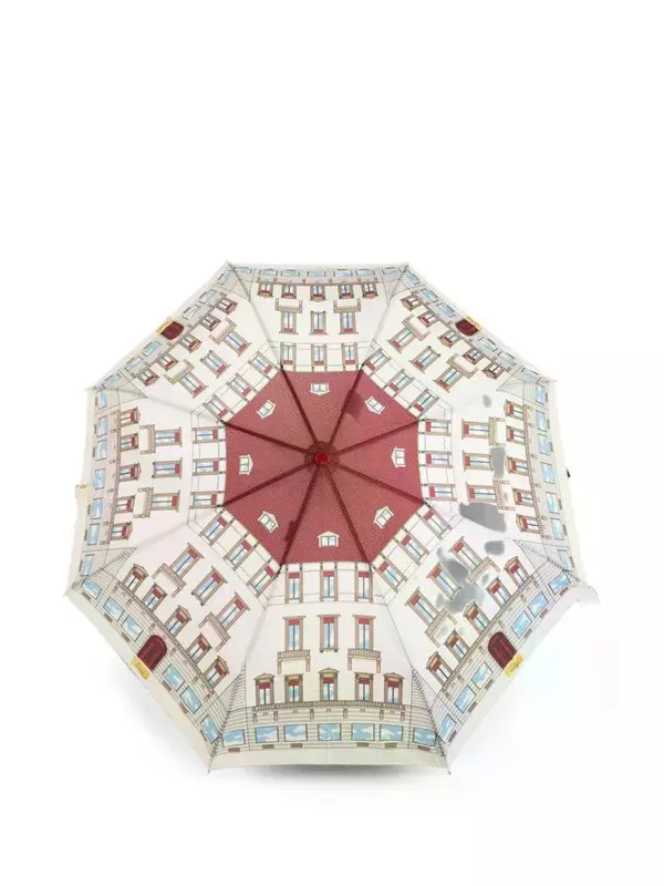 Moschino Building-print Folding Umbrella - Neutrals