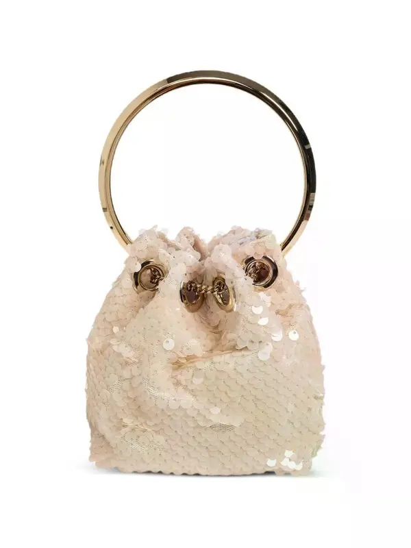 JIMMY CHOO Mini Bon Bon Sequined Bucket Bag