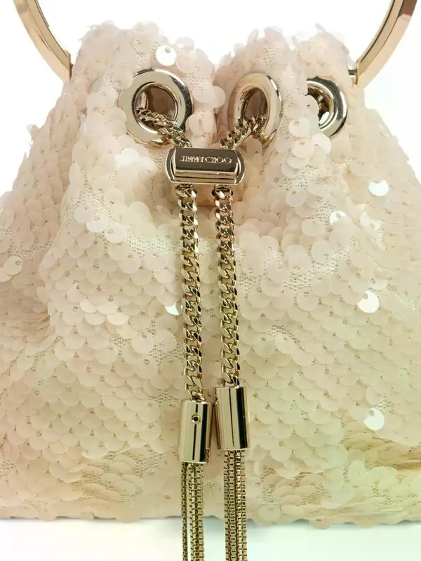 JIMMY CHOO Mini Bon Bon Sequined Bucket Bag