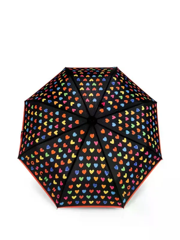 Moschino Heart-print Folding Umbrella