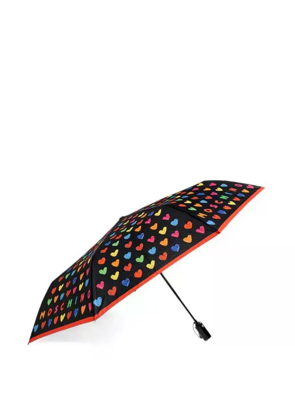 Moschino Heart-print Folding Umbrella