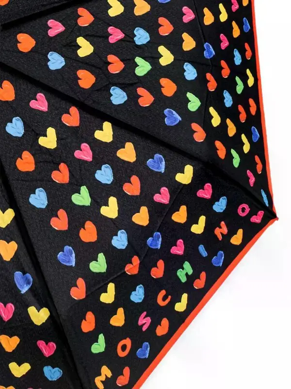 Moschino Heart-print Folding Umbrella