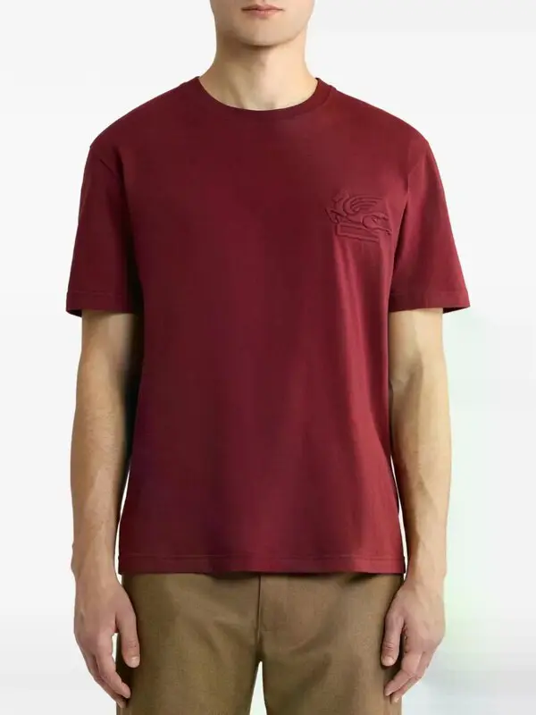 Etro Cotton Jersey T-shirt With Raised Pegaso Logo