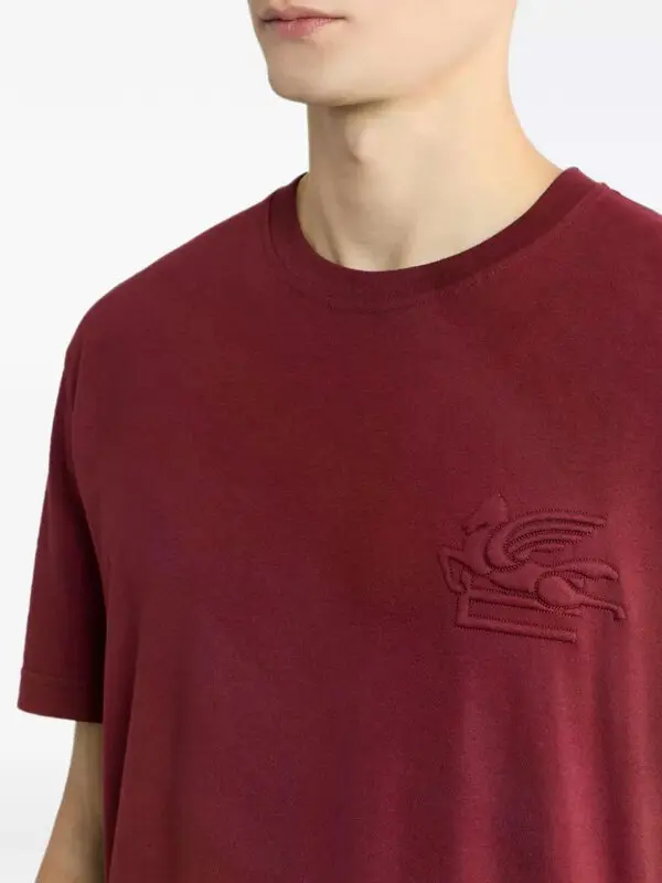 Etro Cotton Jersey T-shirt With Raised Pegaso Logo