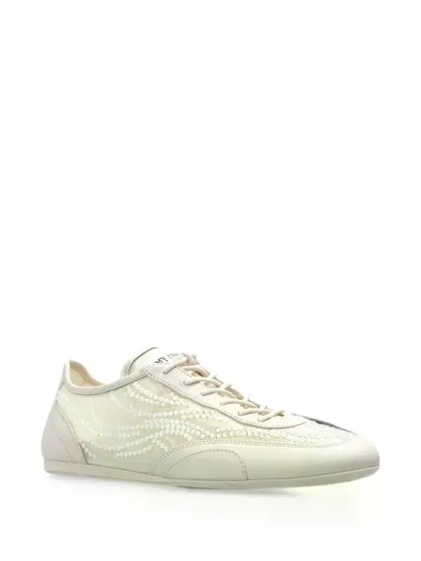 JIMMY CHOO Sunny F Sequin-embellished Sneakers - Neutrals