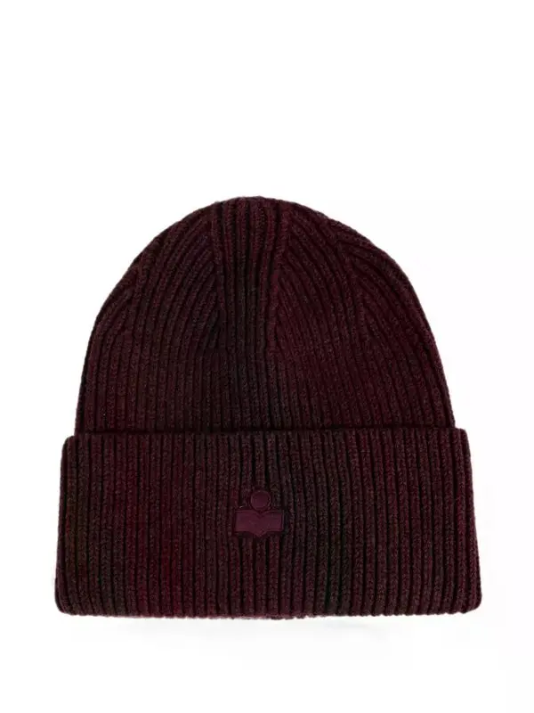 Isabel Marant Étoile Logo-embroidered Ribbed-knit Beanie Hat - Purple