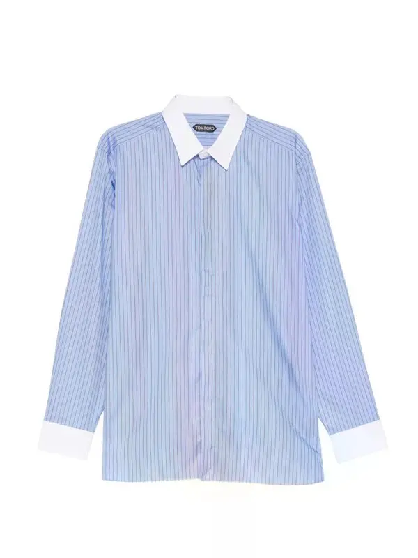 TOM FORD Vertical-stripe Contrast-cuff Shirt