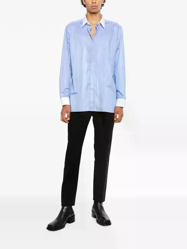 TOM FORD Vertical-stripe Contrast-cuff Shirt