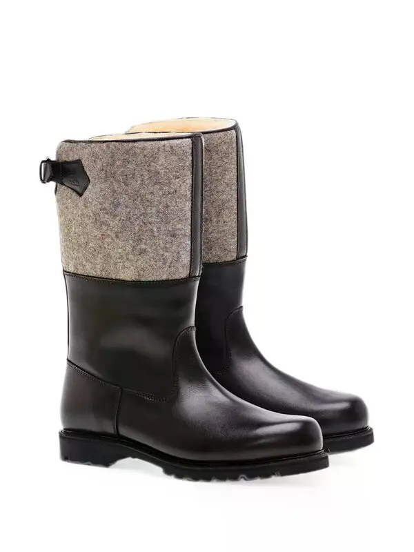 Ludwig Reiter Maronibrater Felt-panelled Leather Boots - Brown