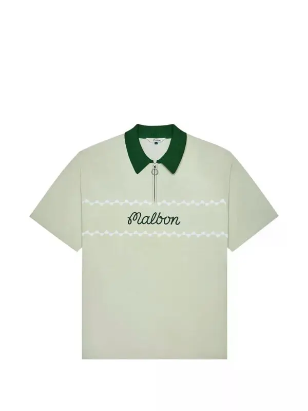 MALBON Benny Zip-up Polo Shirt - Green