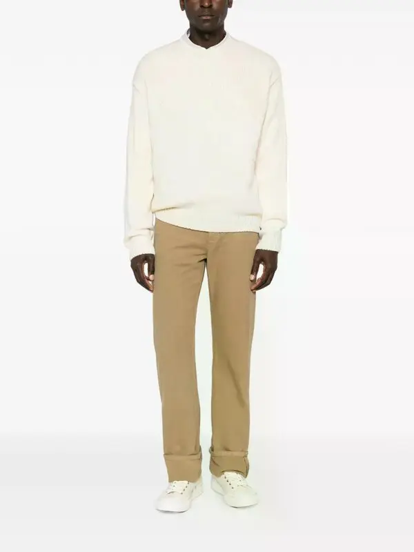A.p.c. Logo-intarsia Ribbed-knit Sweater