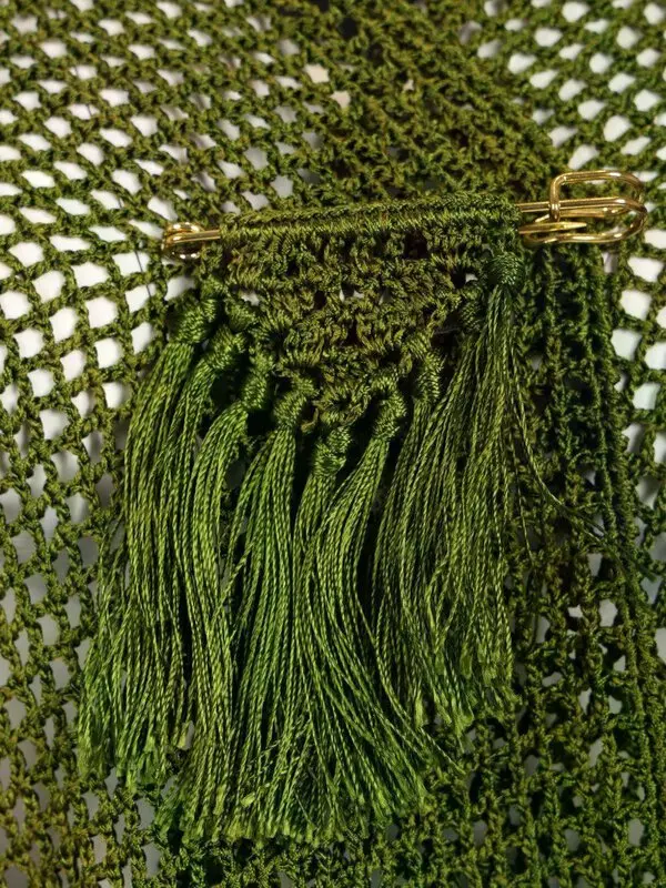 CHIARA IS Crochet-knit Fringed Scarf