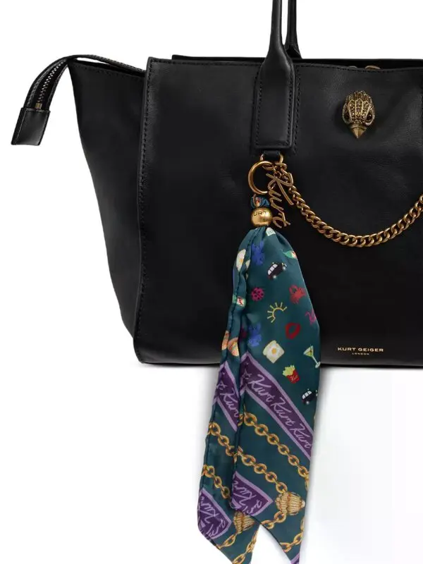 Kurt Geiger Sloane Leather Tote Bag With Eagle Head Motif - Black