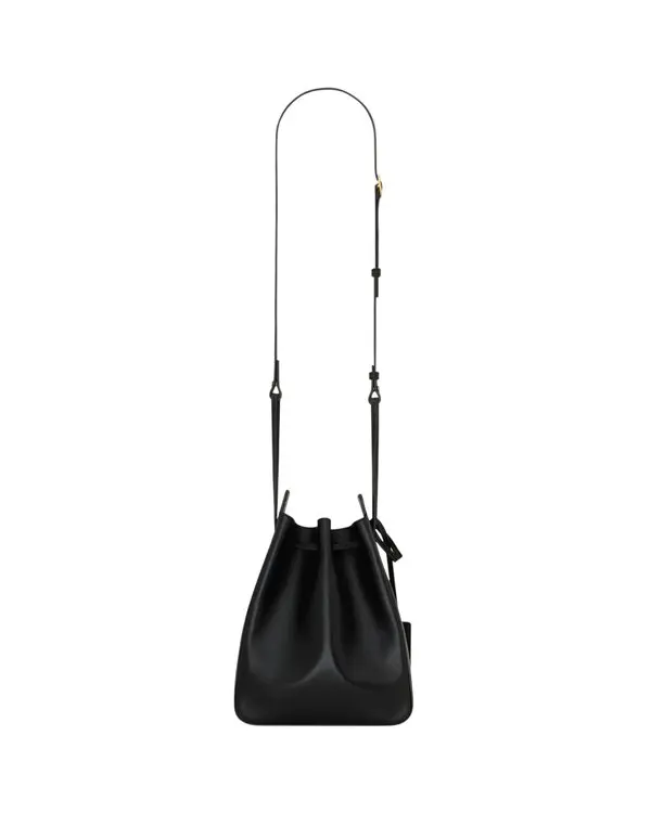 Saint Laurent Logo Plaque Drawstring Bucket Bag
